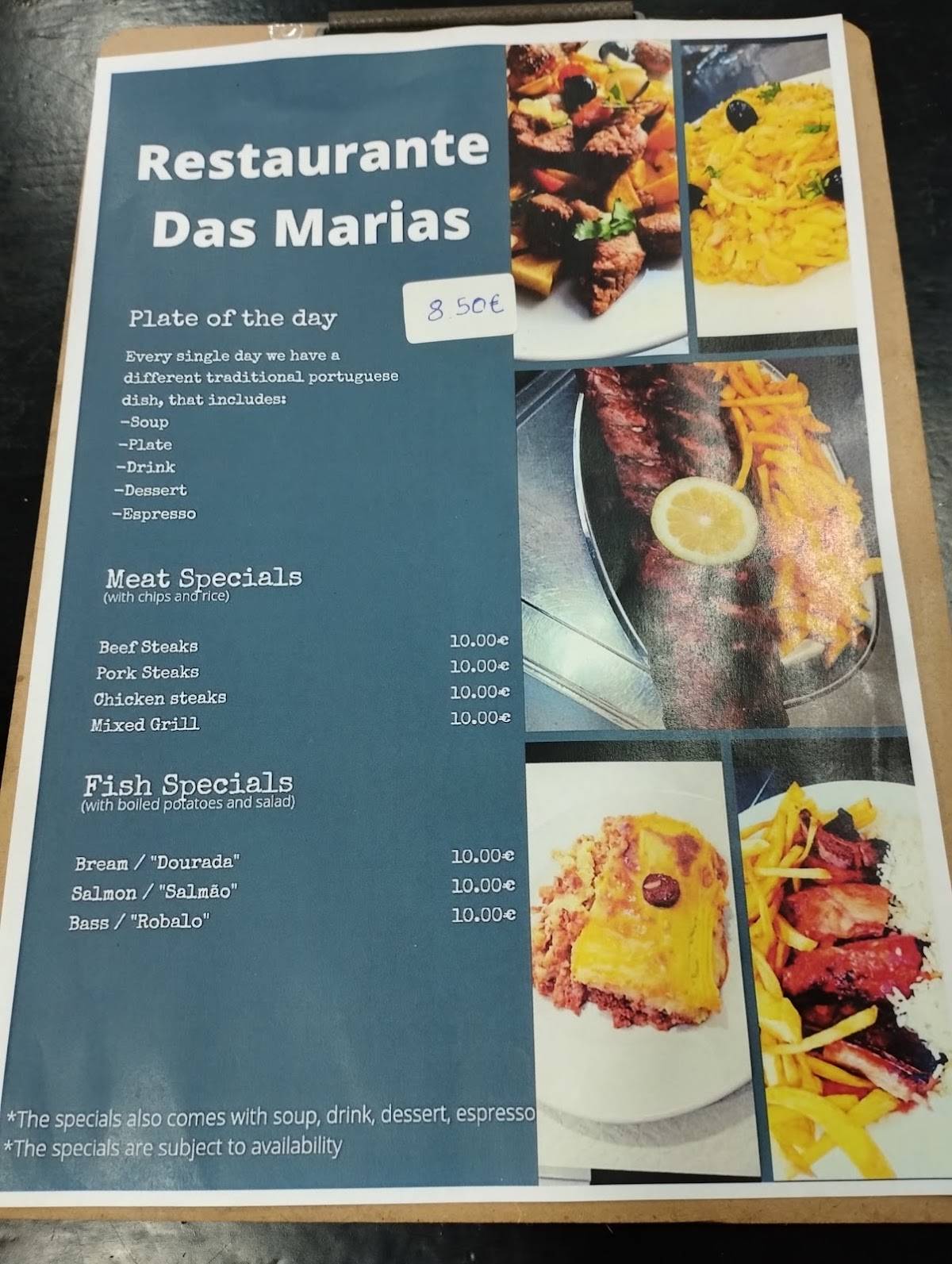 Menu em Restaurante Das Marias, Lisboa