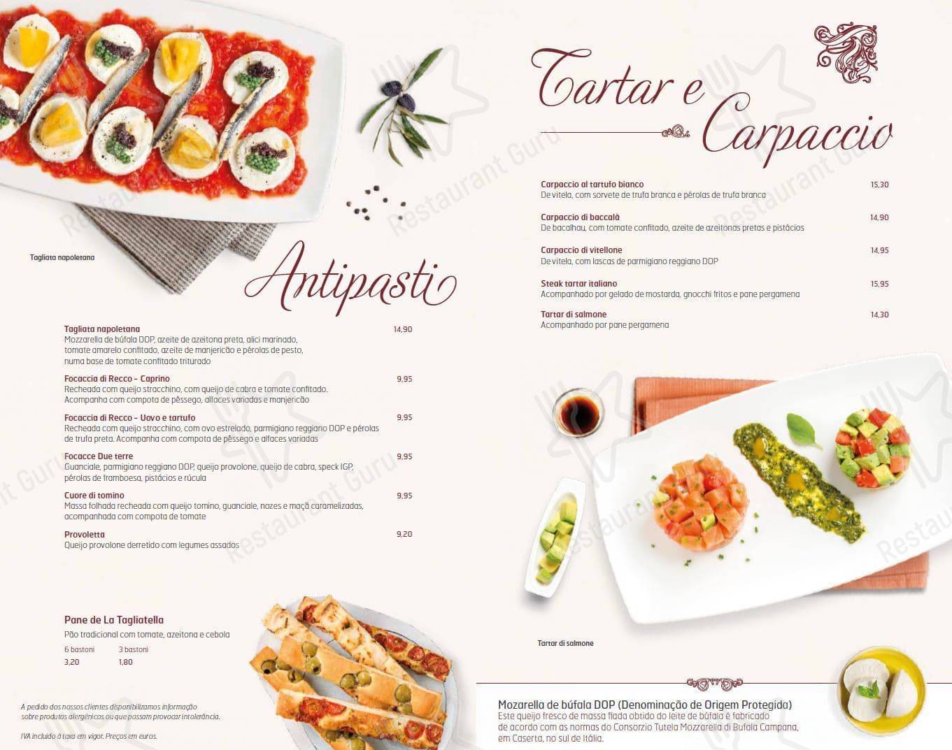 Menu em Restaurante La Tagliatella Santos, Lisboa, Lisboa, Av. Dom ...