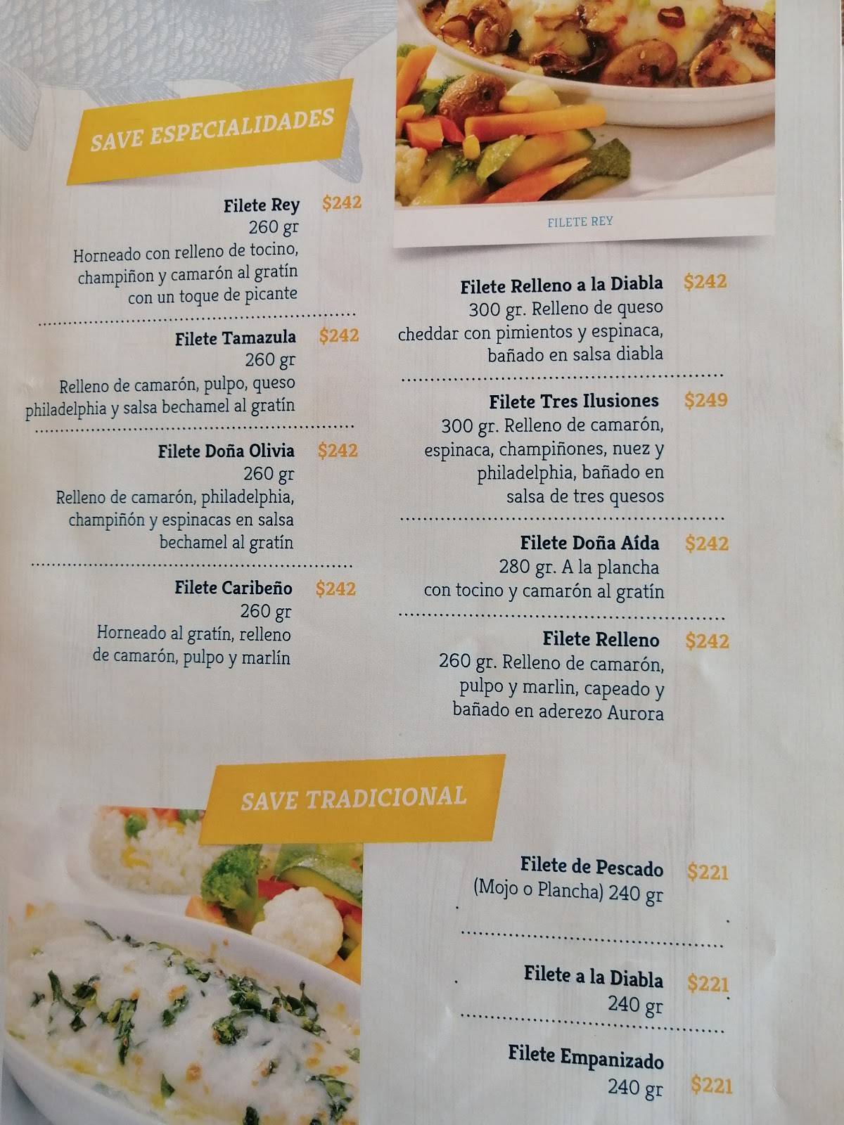 Carta del restaurante Save, Guadalajara, Av. México 3388