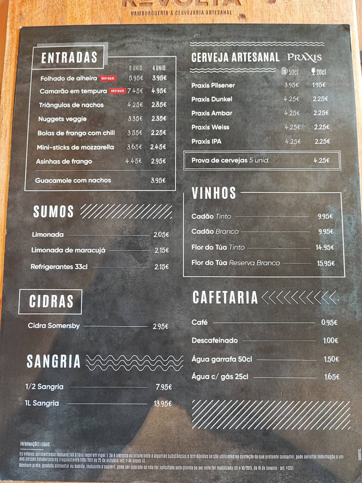 Menu em Revolta - Hamburgueria e Cervejaria Artesanal restaurante, Aveiro