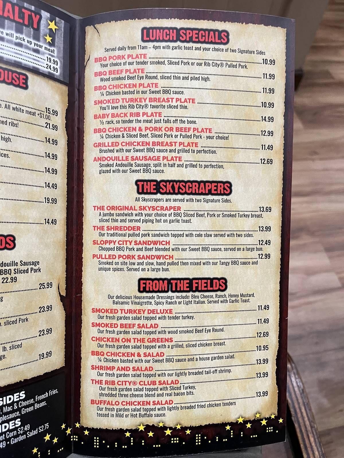 Menu at Rib City BBQ, Fort Myers, FL-80
