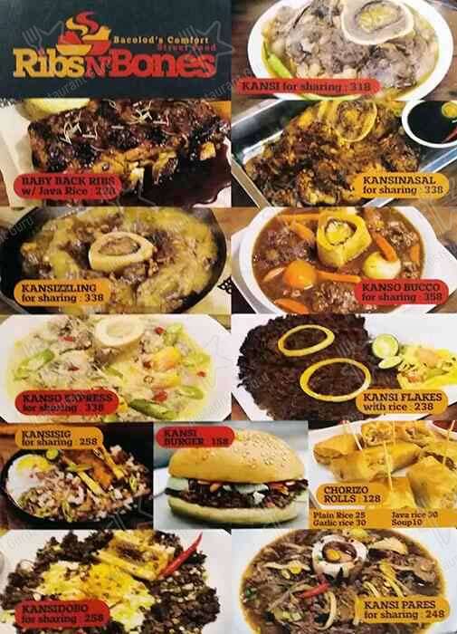 Menu at Ribs N' Bones restaurant, Makati