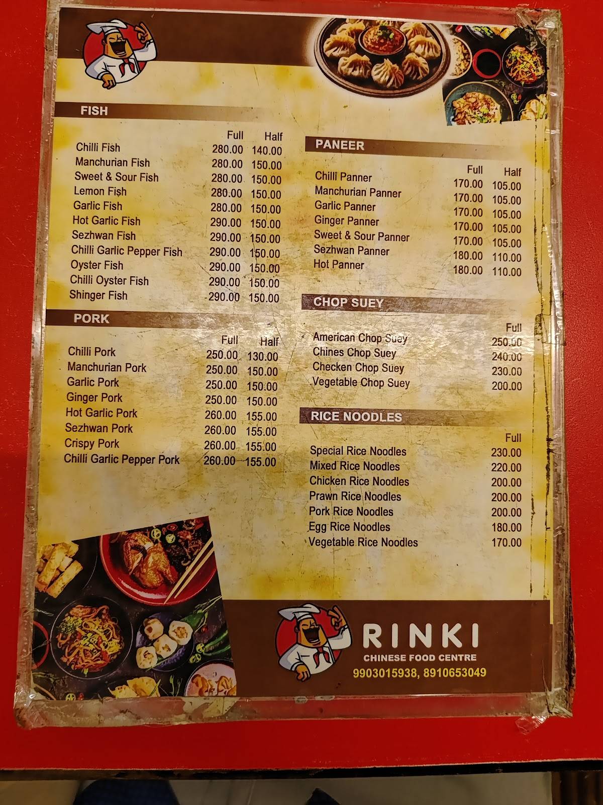 Menu at Rinki Restaurant, Kolkata