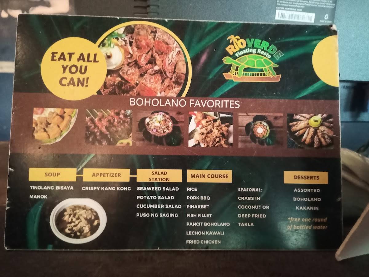 Menu at Rio Verde Floating Resto restaurant, Loay