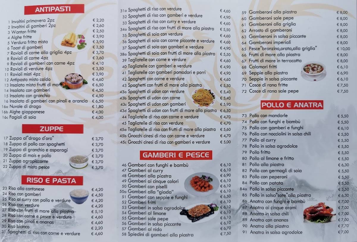 Speisekarte von Ristorante Cinese Drago d'Oro, Mirano