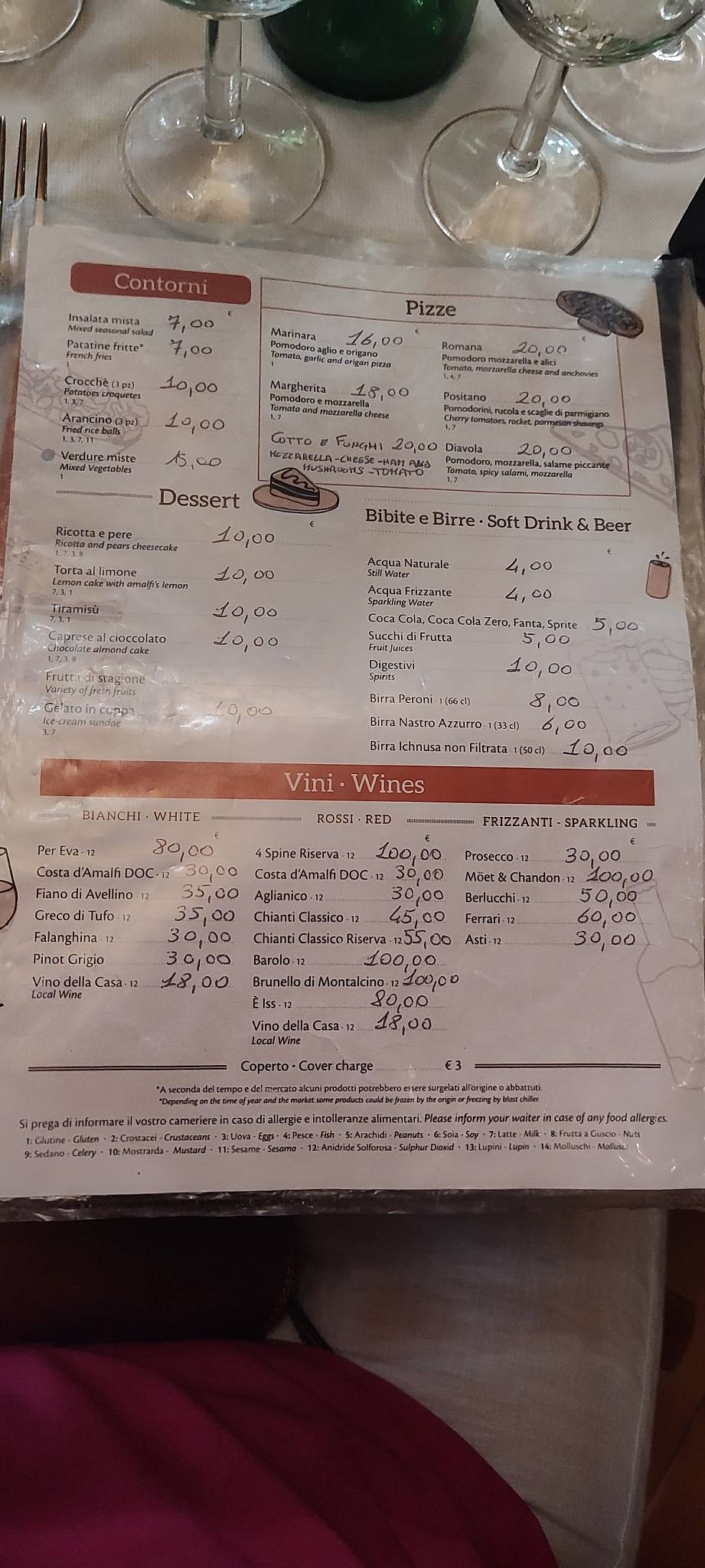 Menu at Ristorante Da Costantino, Positano
