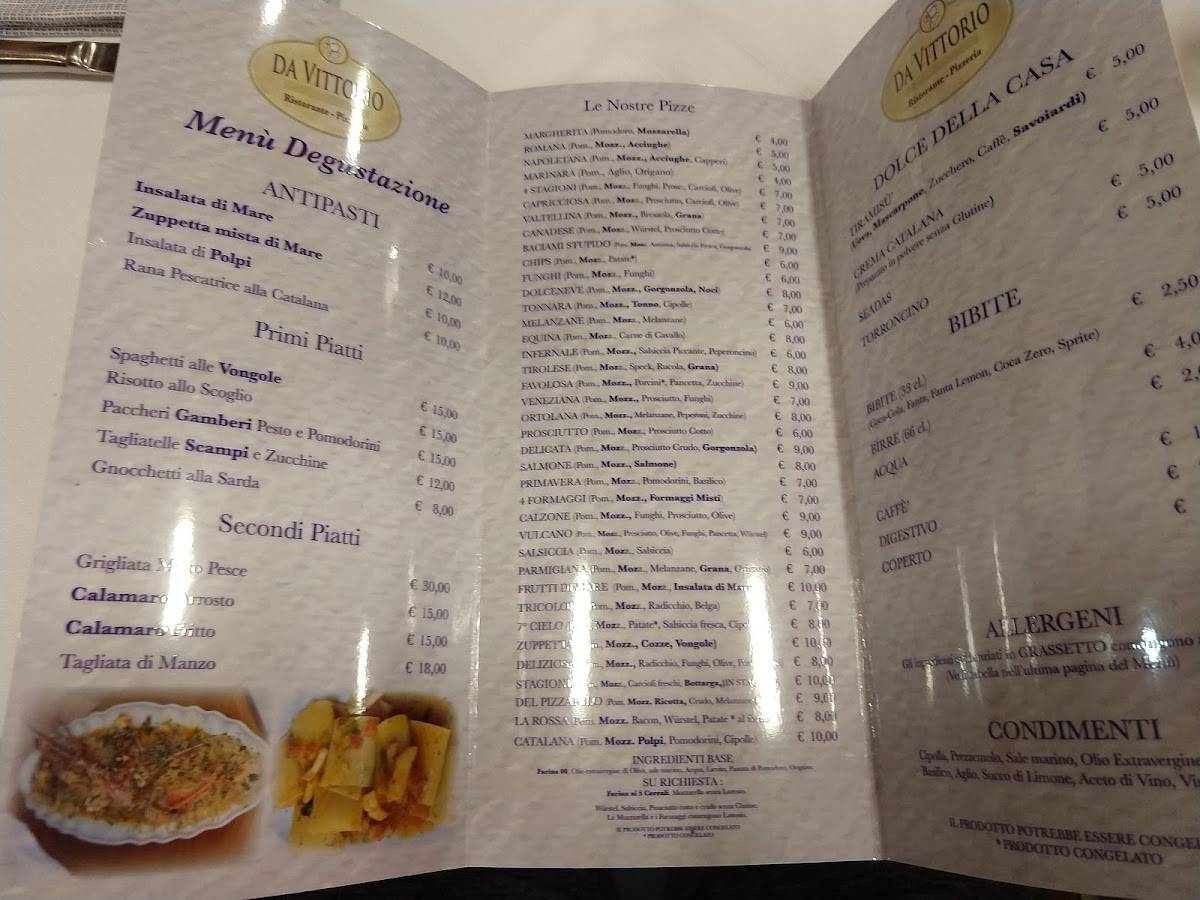 Speisekarte von Ristorante Pizzeria da Vittorio, Sorso