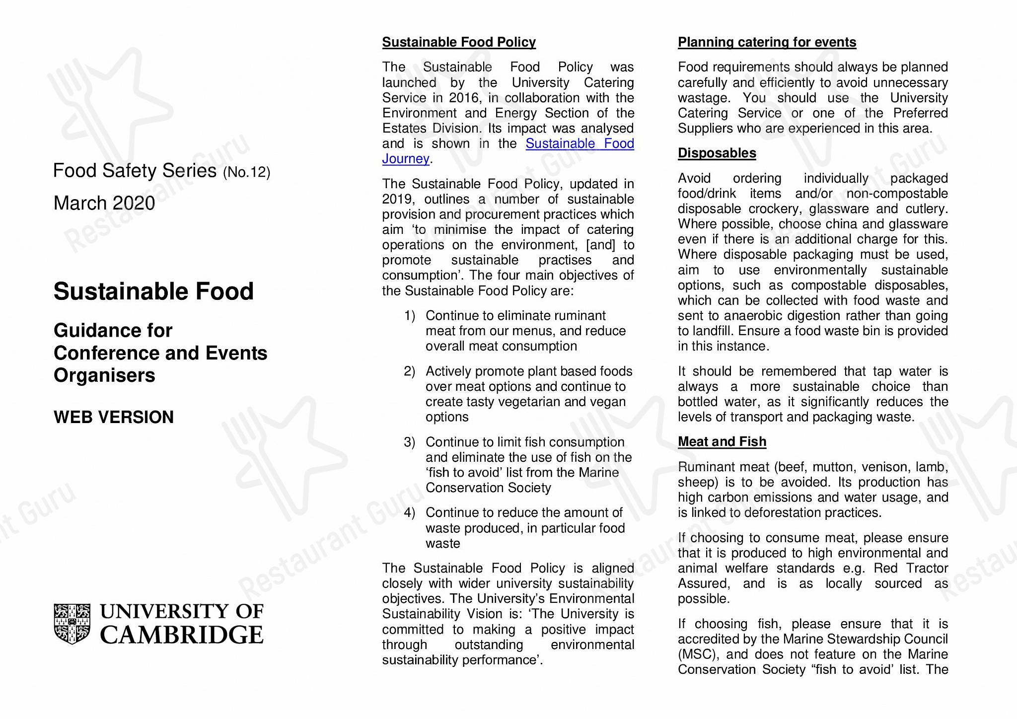 Menu at Riverside Cambridge restaurant, Cambridge, 48 Chesterton Rd