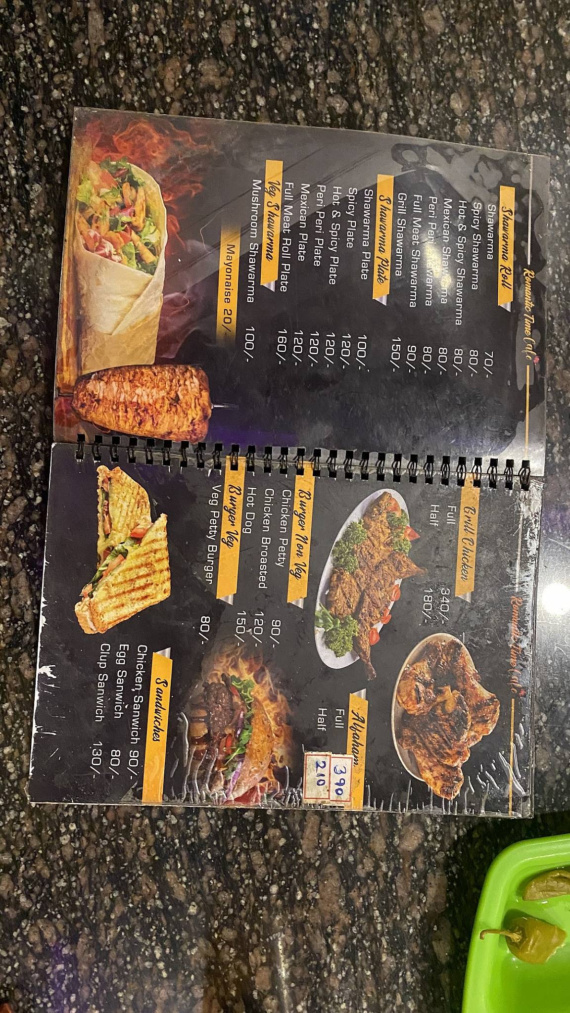 Menu at Romantic Time Cafe, Nagercoil