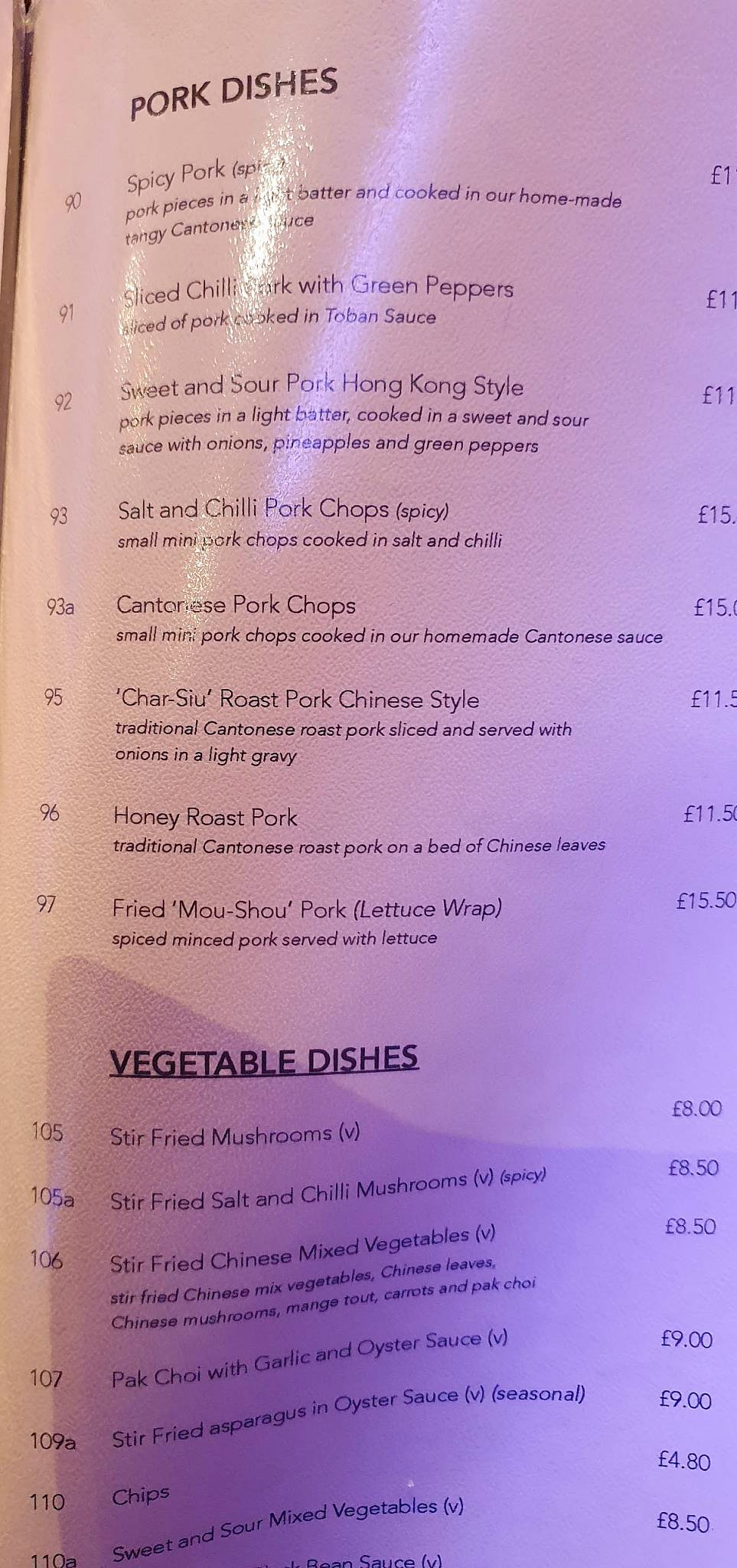 Menu at Blue Orchid restaurant, Romford, 70 North St