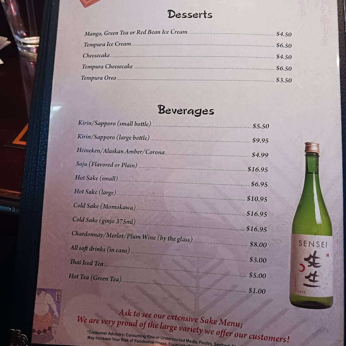 Menu at Ronnie 2 Sushi restaurant, Anchorage, 924 Muldoon Rd