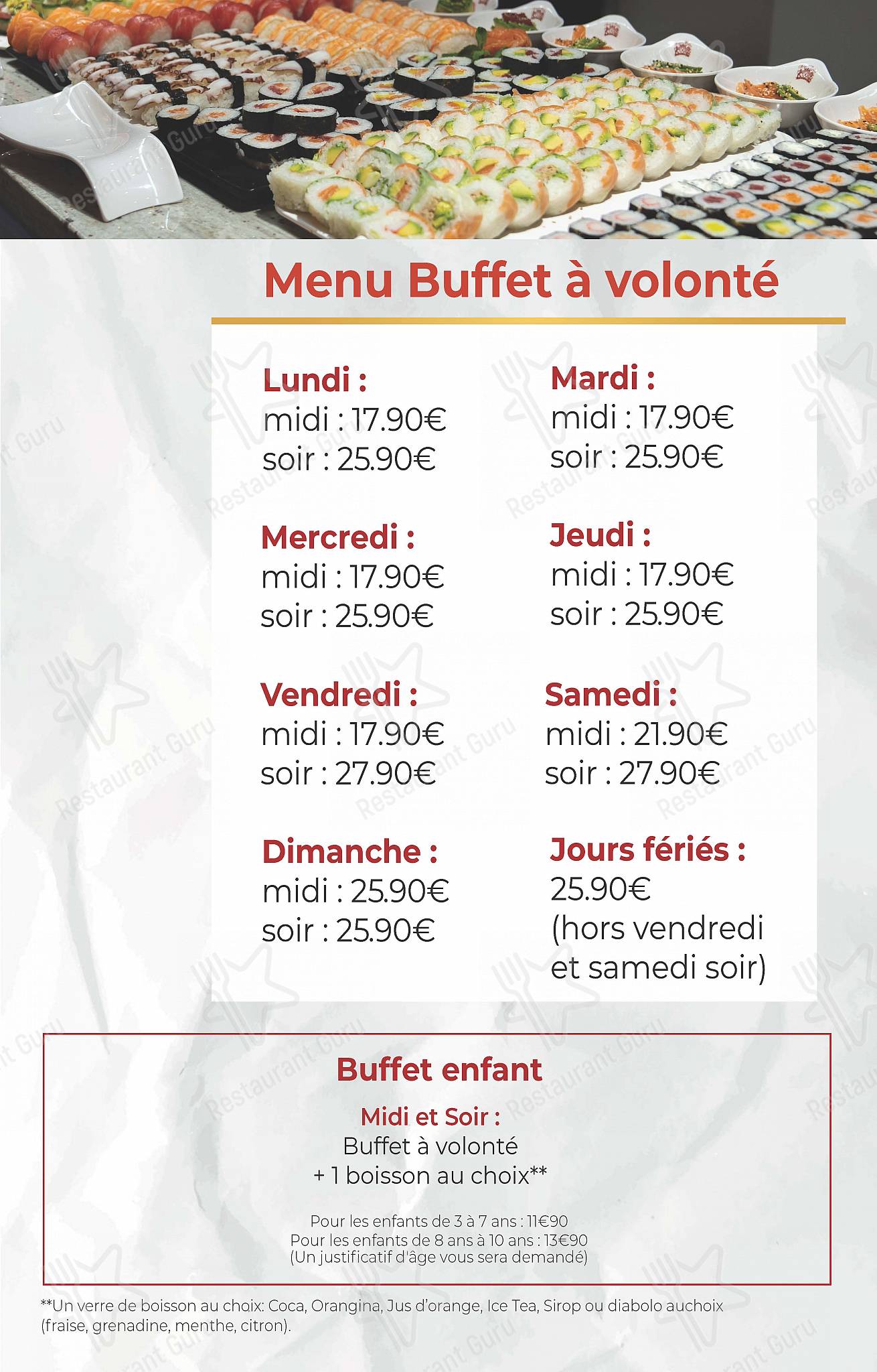 Menu au Royal Buffet Saran restaurant, Saran