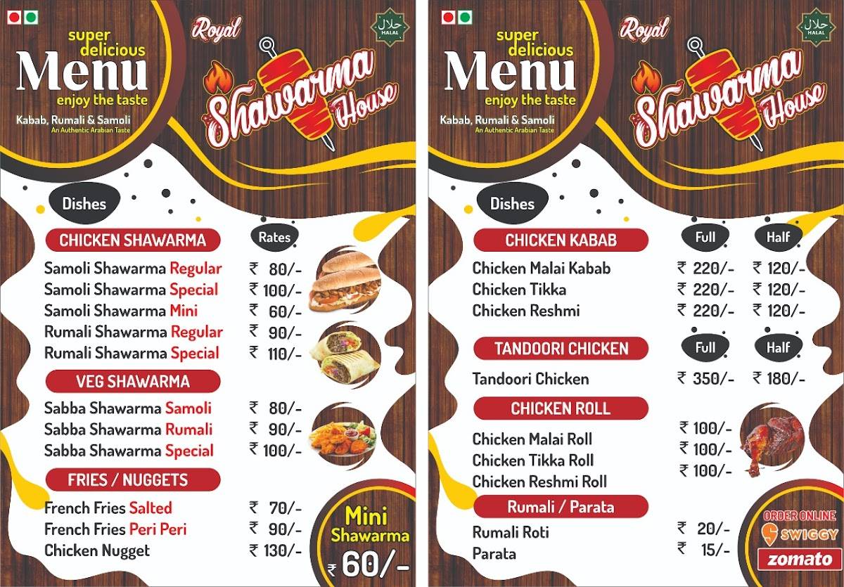 Menu at Royal Shawarma House & Kabab, Hyderabad
