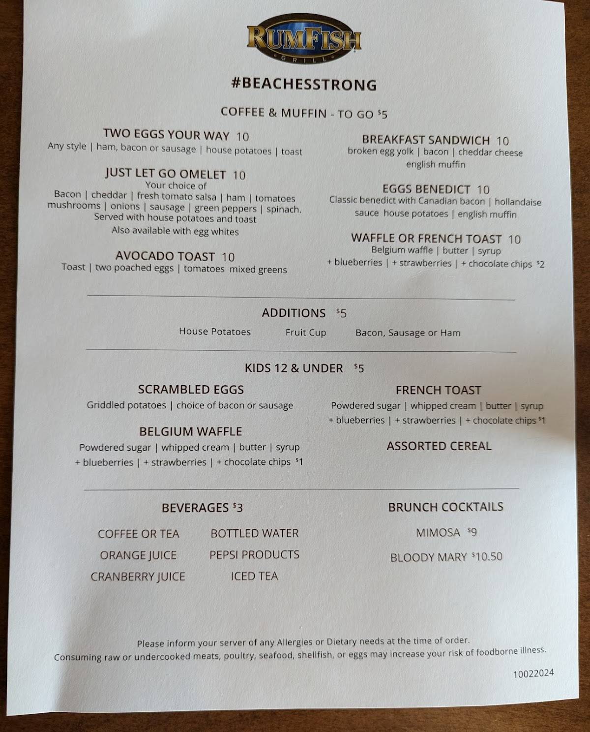 Menu at RumFish Grill & Sports Bar, Saint Pete Beach
