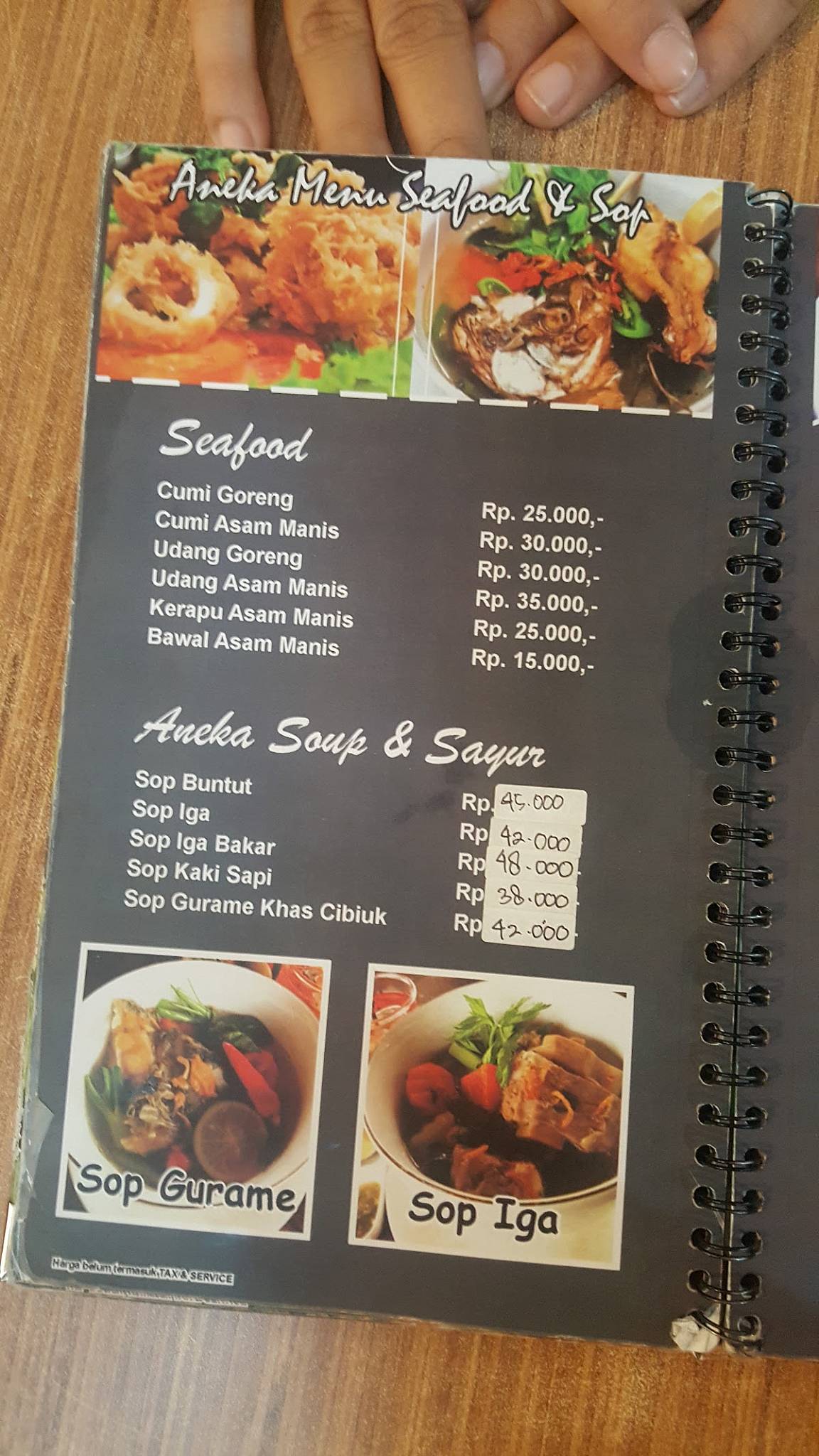 Carta del restaurante Rumah Makan Khas Sunda Cibiuk, Garut, Jl. Cikuray ...