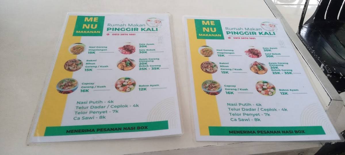 Menu at Rumah Makan Pinggir Kali restaurant, Lebeng