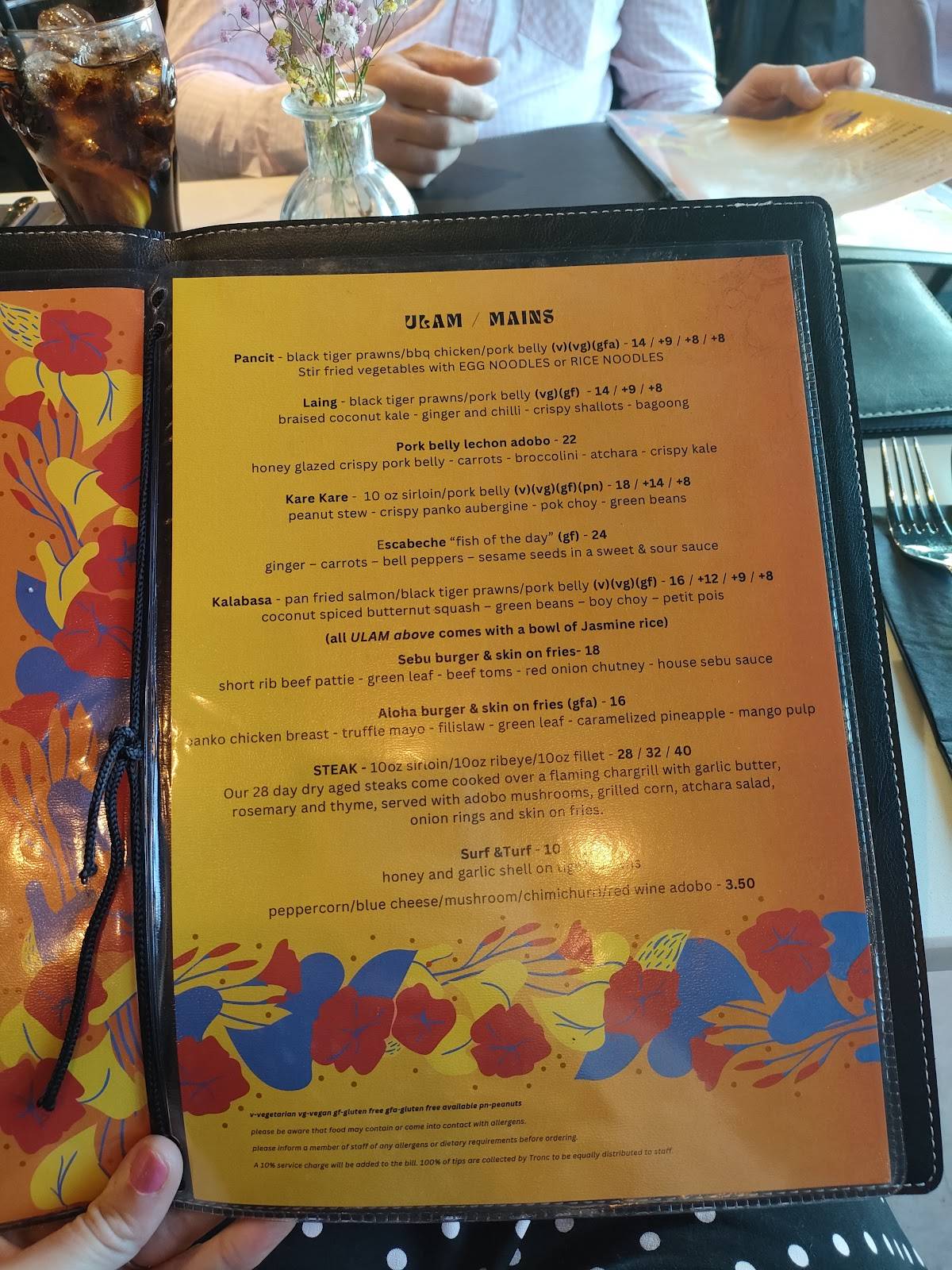 Menu at SEBU pub & bar, Hull