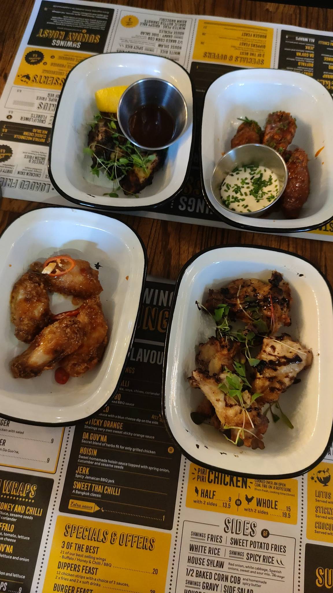Menu at SHWING restaurant, Chelmsford