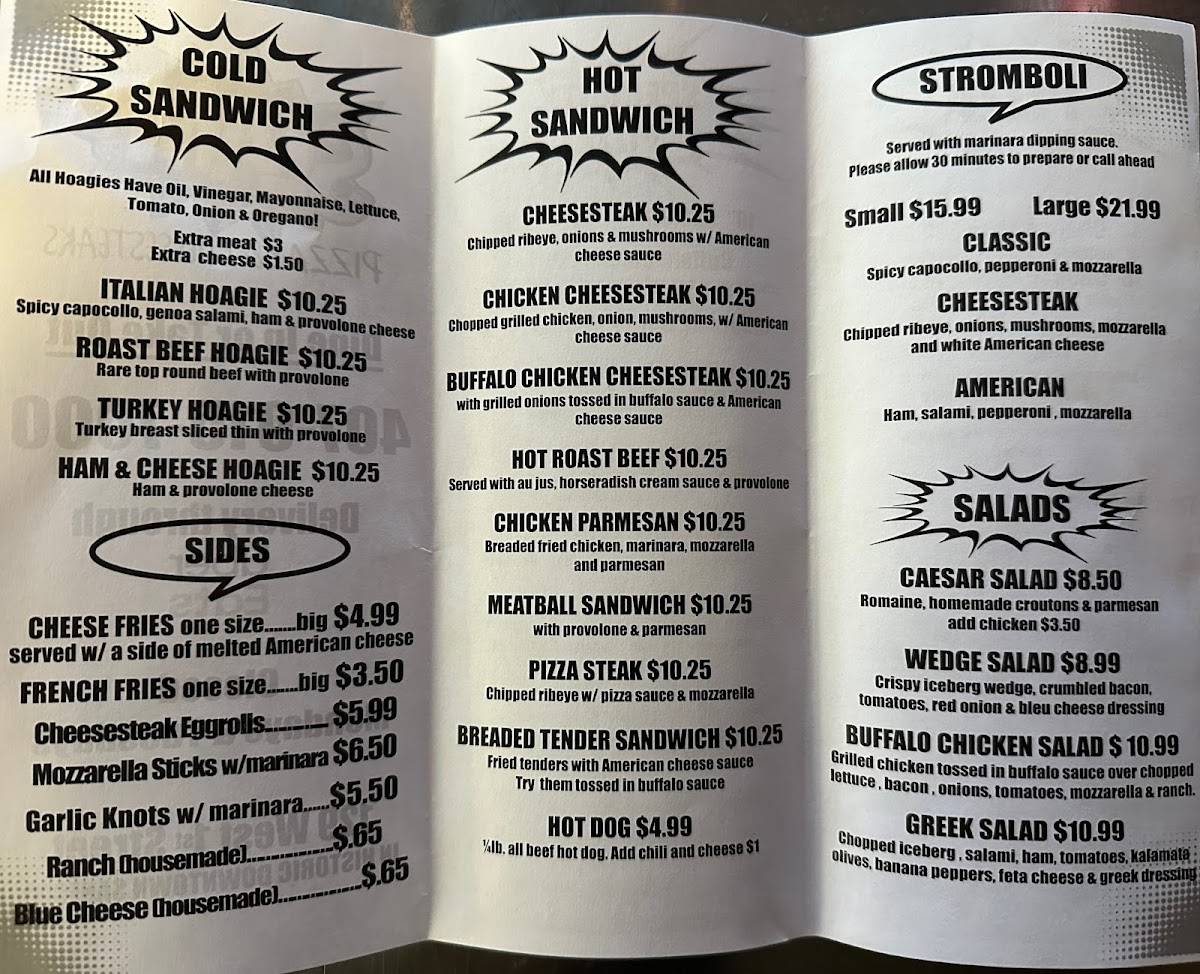 Menu at SLAM Pizza And Cheesesteaks pizzeria, Sanford