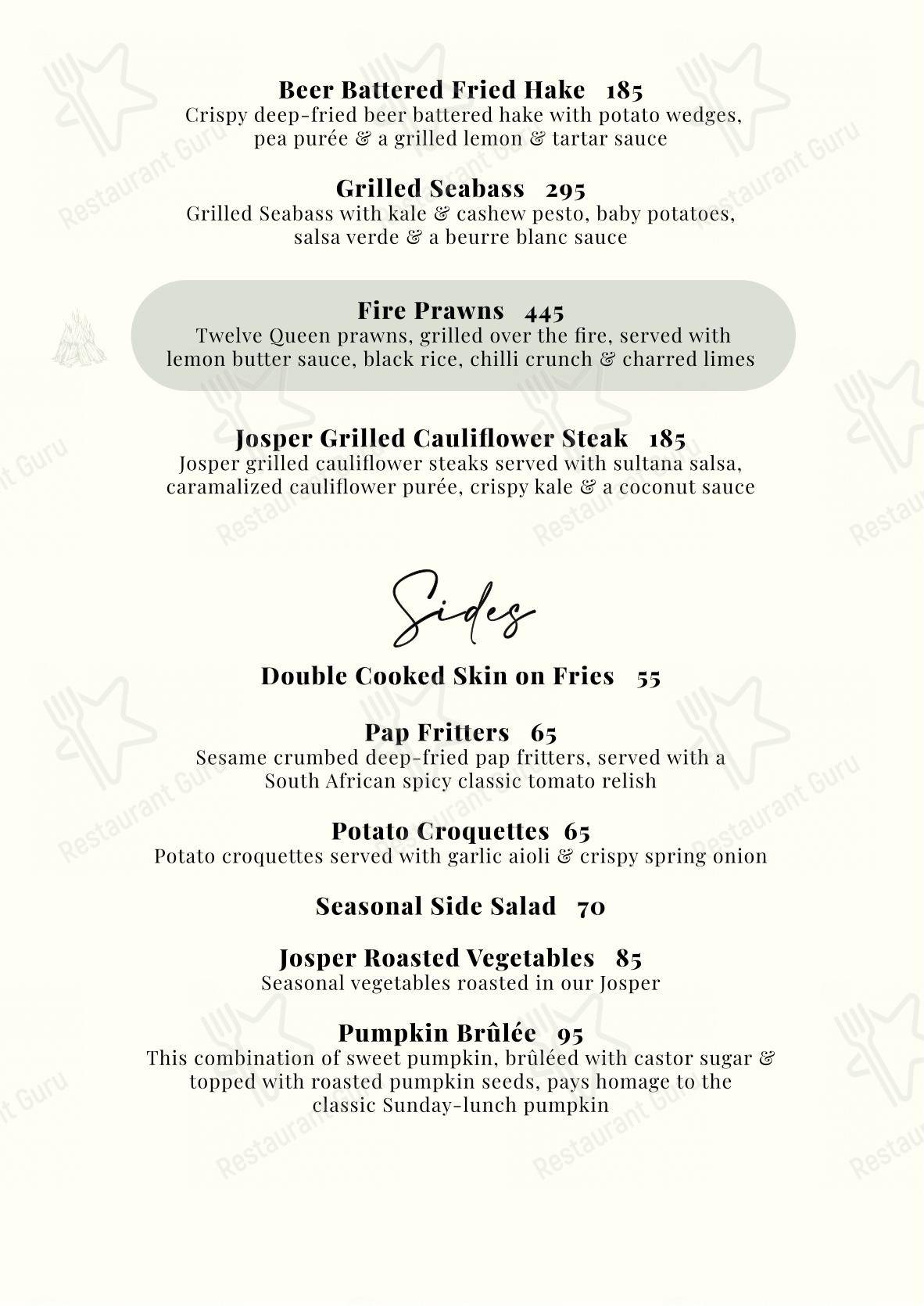 Menu at SMOKE Pretoria pub & bar, Pretoria