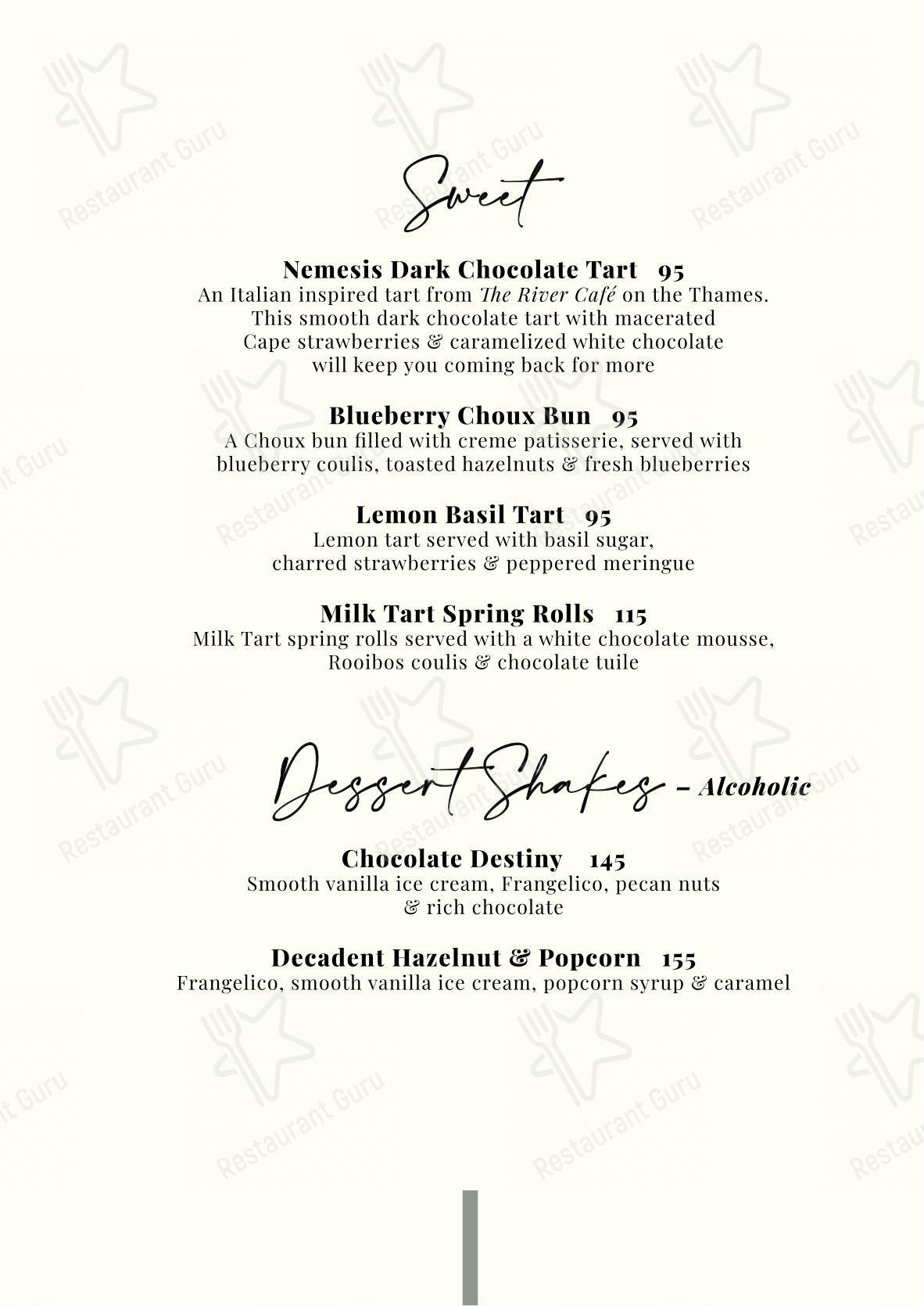 Menu at SMOKE Pretoria pub & bar, Pretoria