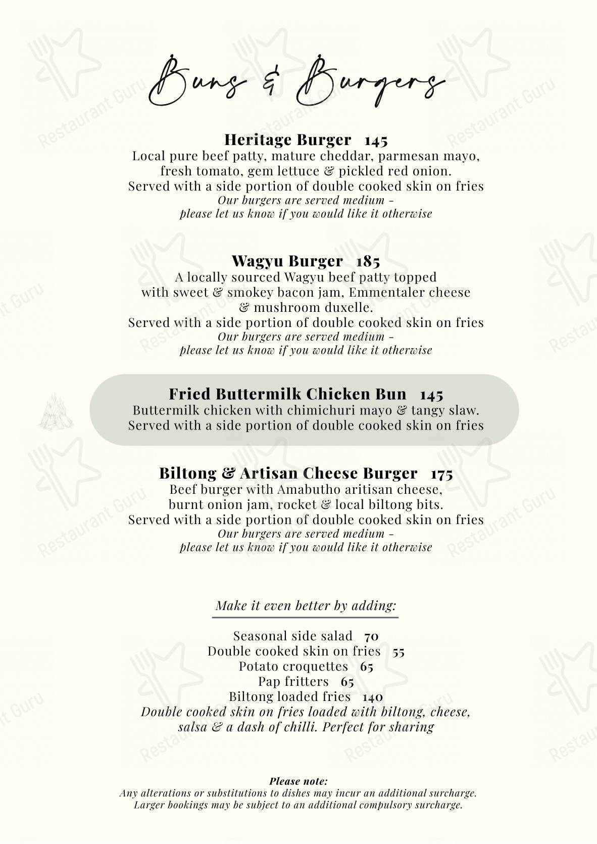 Menu at SMOKE Pretoria pub & bar, Pretoria