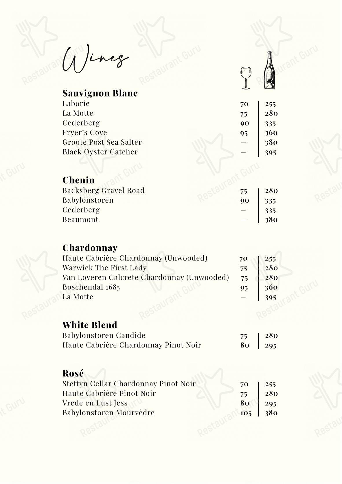 Menu at SMOKE Pretoria pub & bar, Pretoria