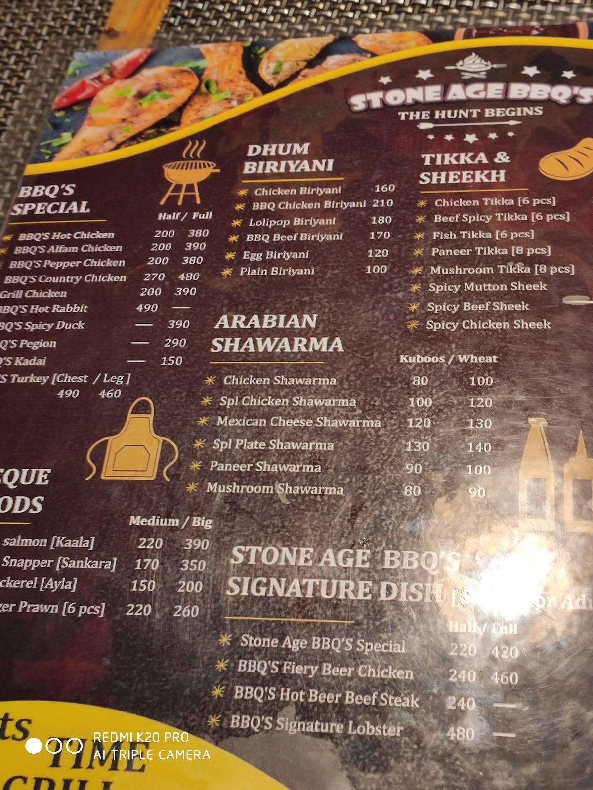 Menu at STONE AGE BBQ'S, Chennai, #115