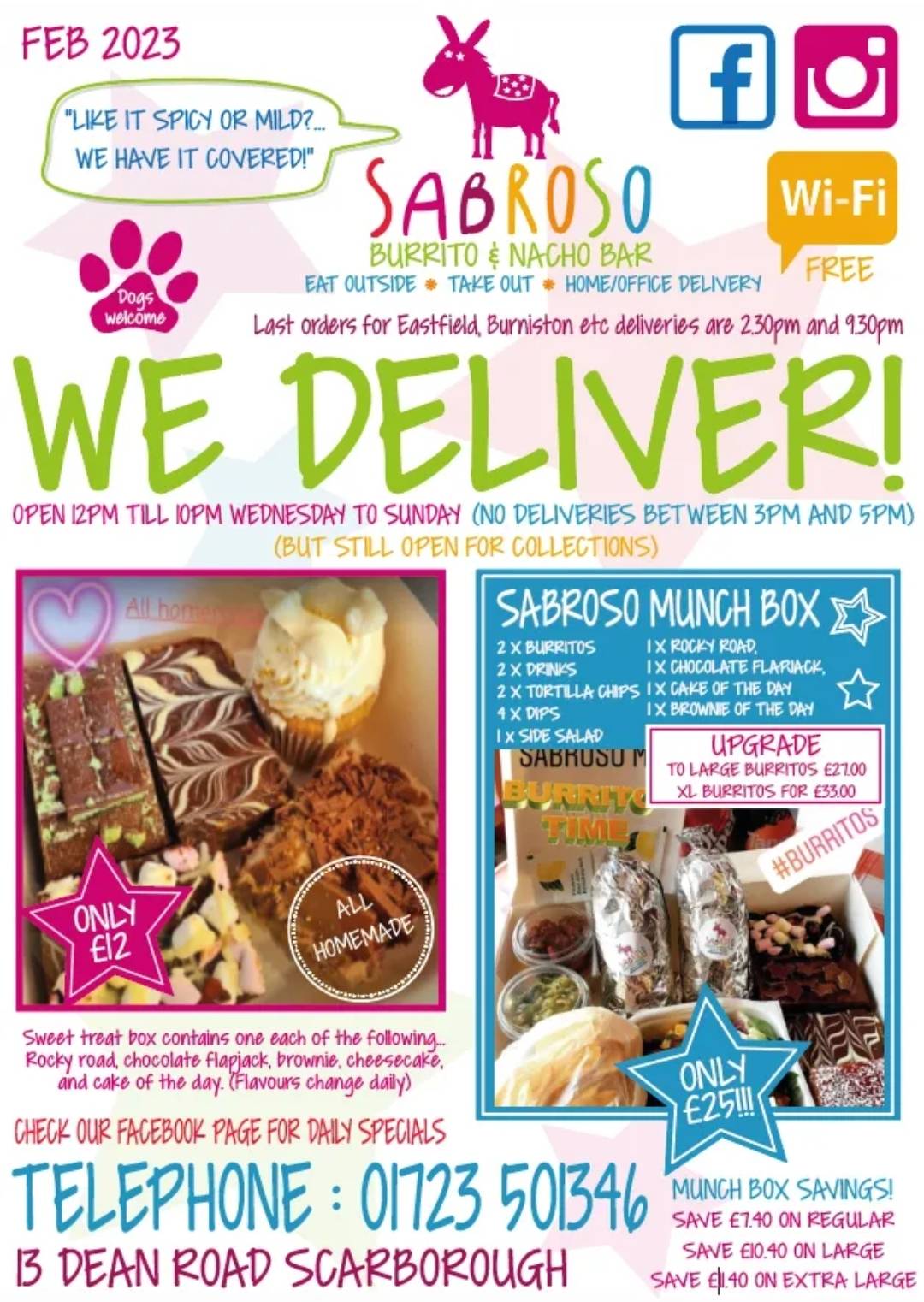 Menu at Sabroso Burrito and Nacho Bar, Scarborough