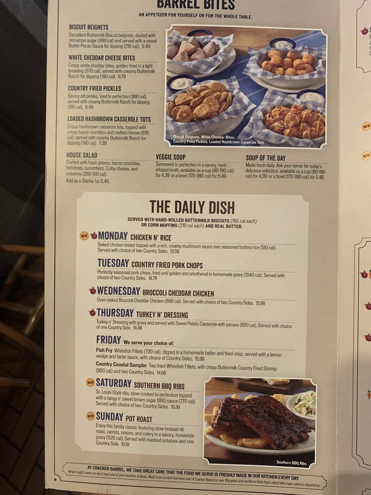 Menu at Cracker Barrel Old Country Store, St. George