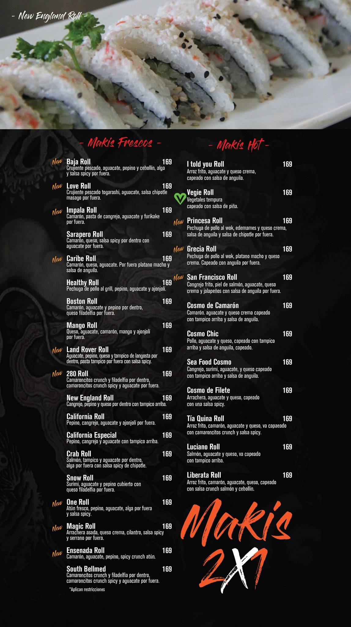 Carta del restaurante Sake Grill, Saltillo, Blvd. Pedro Figueroa 305
