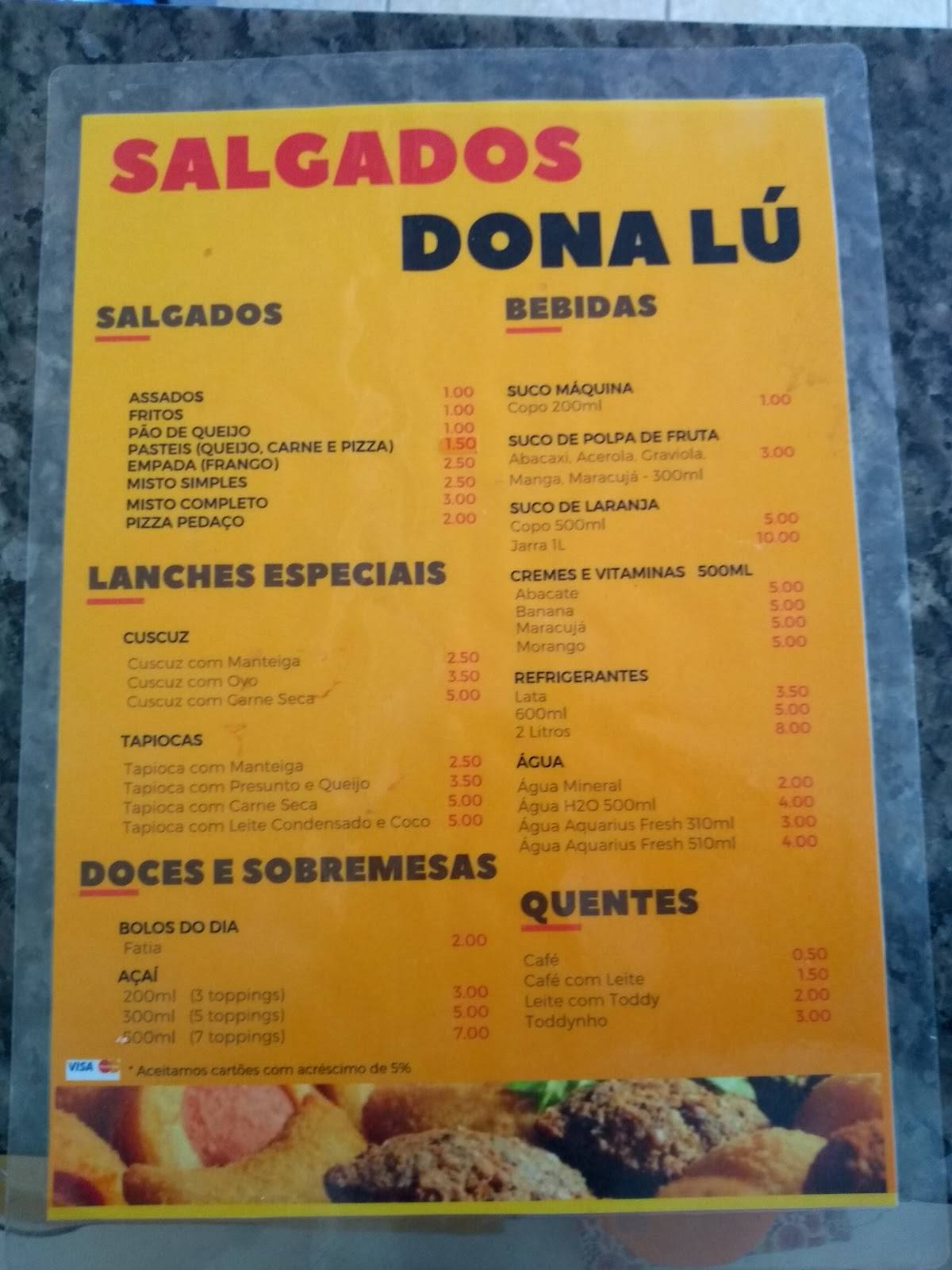Menu em Salgados Dona Lu pub & Bar, Brasília