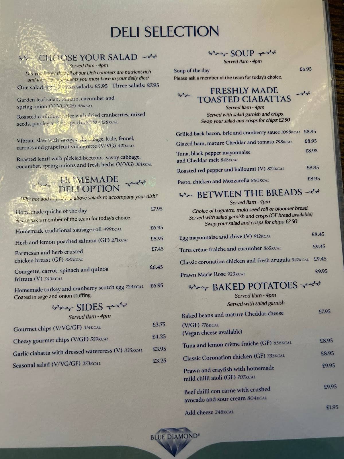 Menu at Wilton Garden Centre Riverside Restaurant, Salisbury