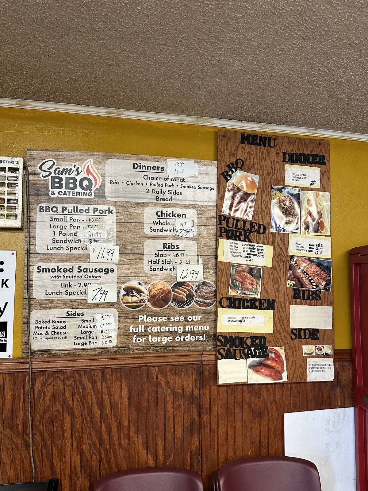 Menu at Sam's Carry Out BBQ, Valdosta