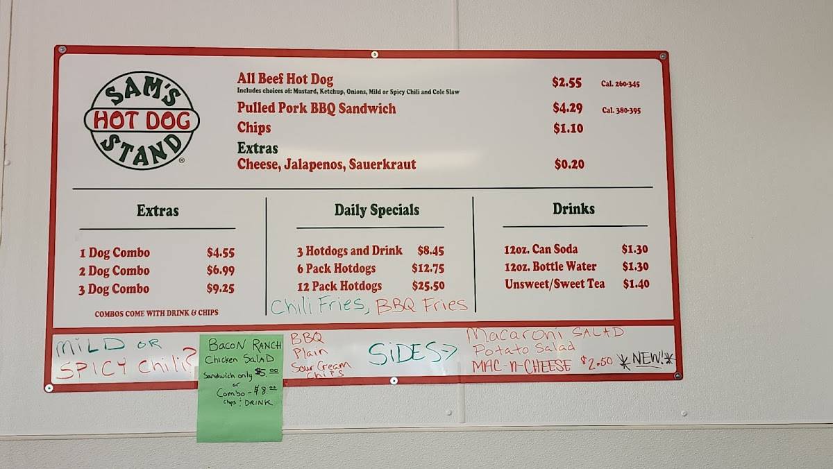 Menu at Sam's Hot Dog Stand Staunton restaurant, Staunton, 65 Lee ...
