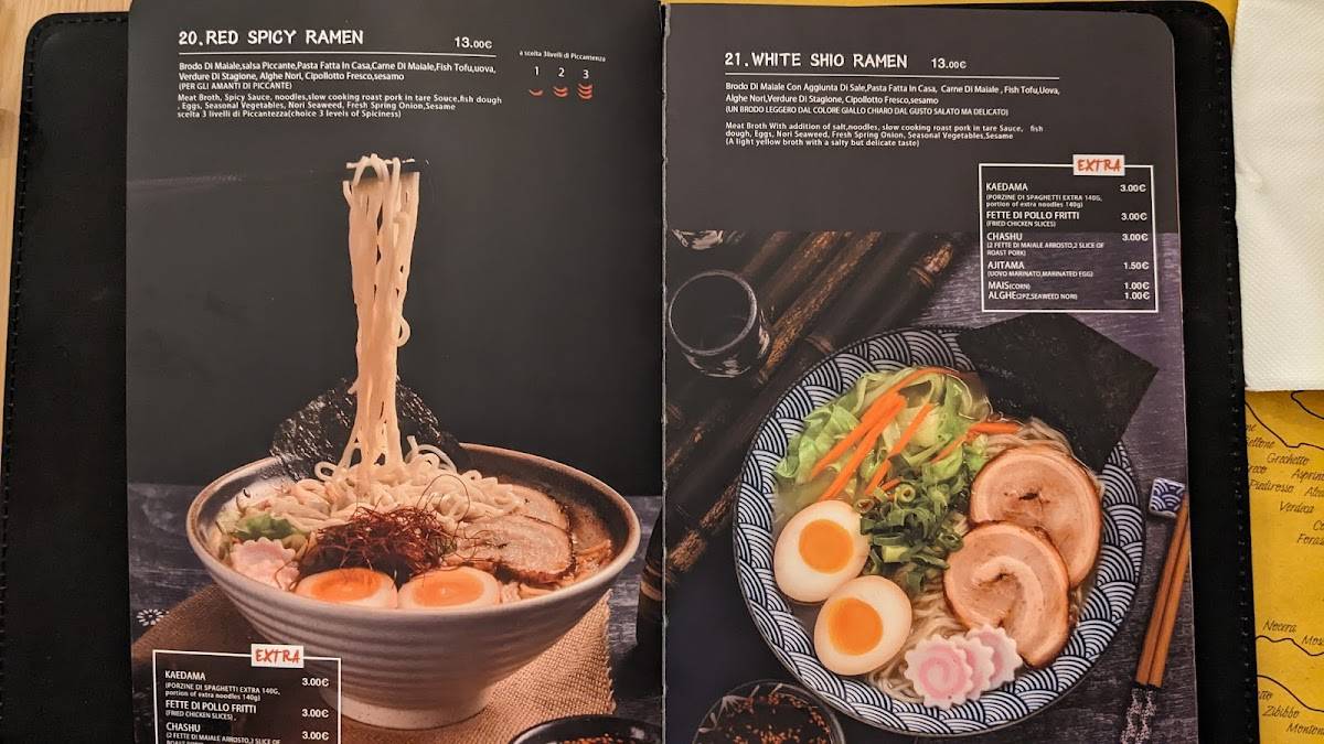 Menu da Samurai Ramen ristorante, Roma, Via Gabriello Chiabrera