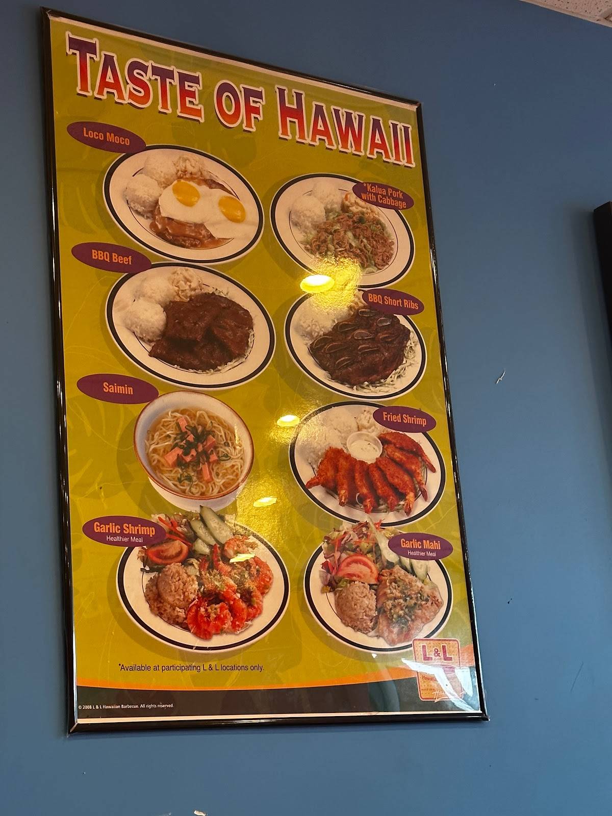 Menu at L&L Hawaiian Barbecue, San Jose, Almaden Expy #48