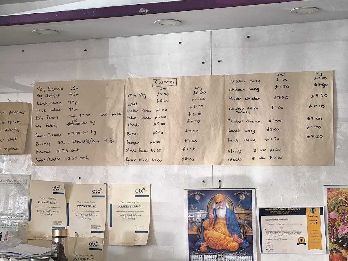 Menu at Sangam 2 restaurant, Birmingham, 425 Rocky Ln