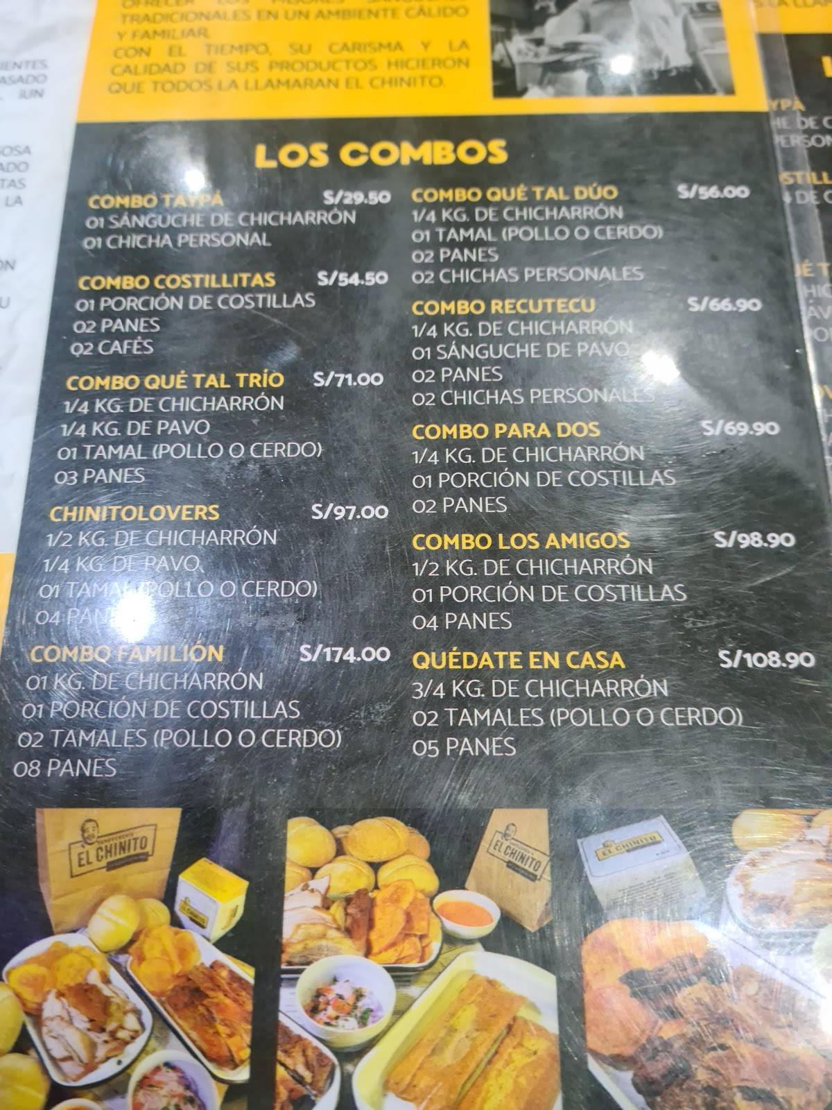 Carta del restaurante Sanguchería El Chinito, Jesus Maria, Av ...