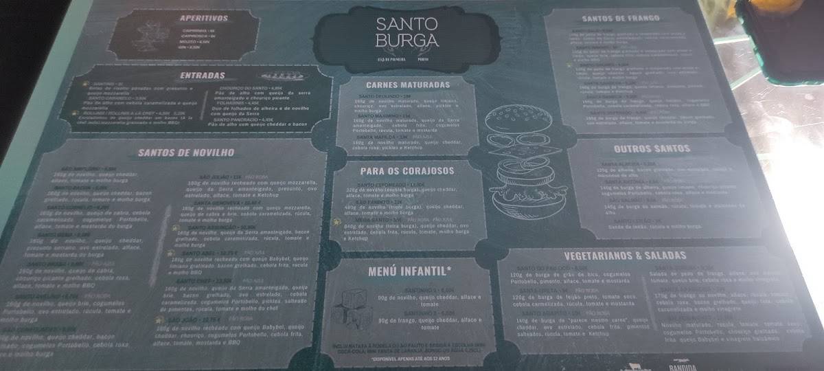 Menu em Santo Burga restaurante, Leça da Palmeira, R. Helena Vieira da ...