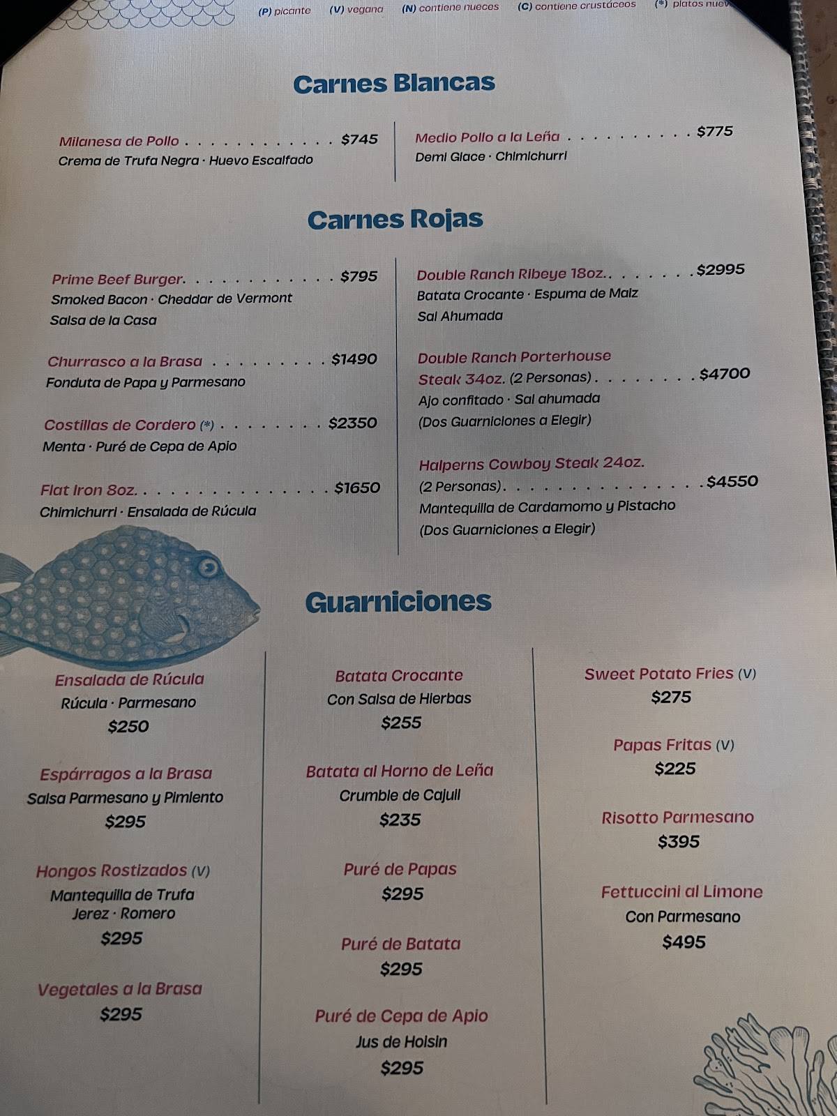Carta del restaurante LARIMAR, Santo Domingo
