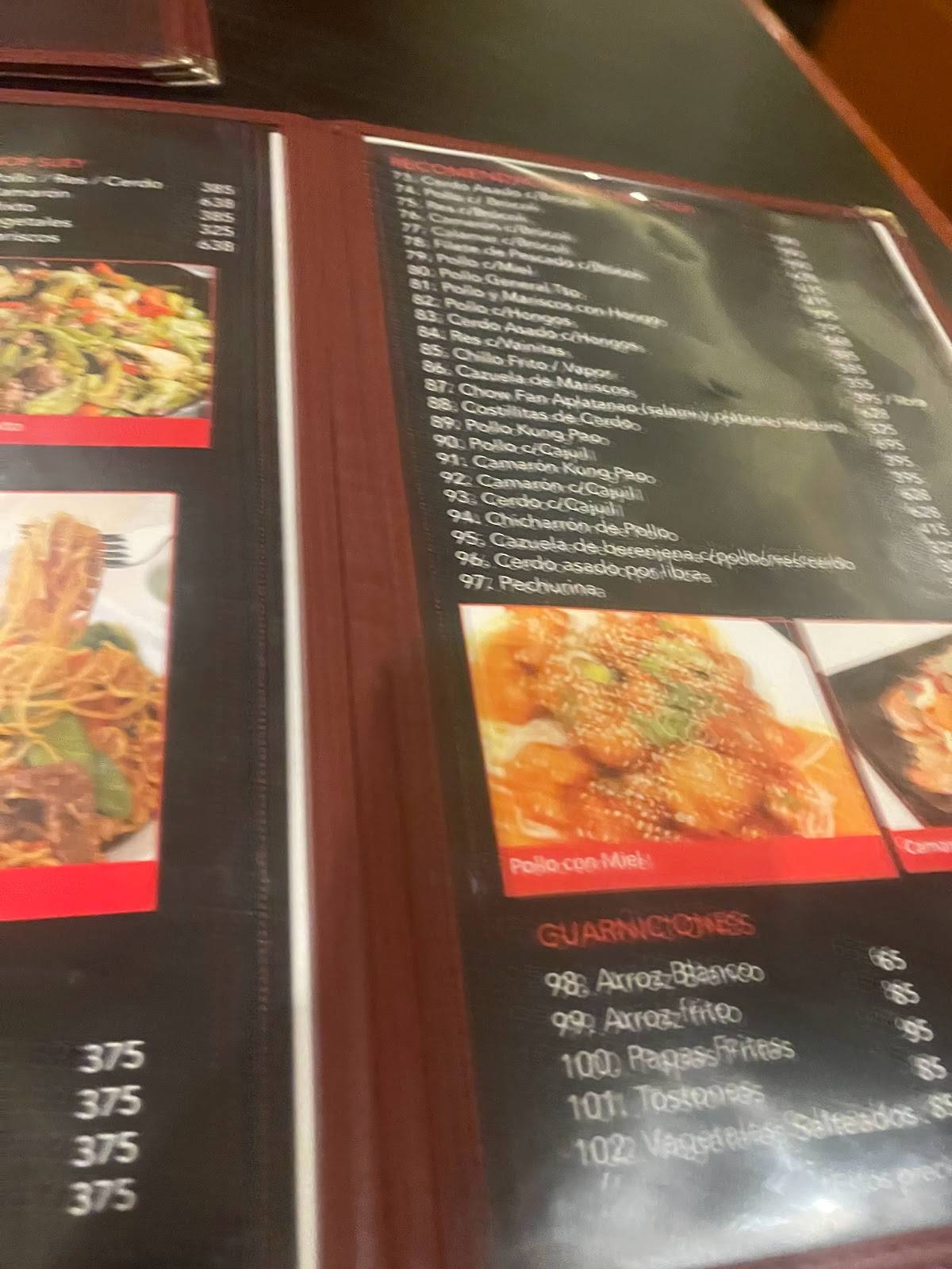 Menu at Red Dragon restaurant, Santo Domingo, Av 27 de Febrero 195