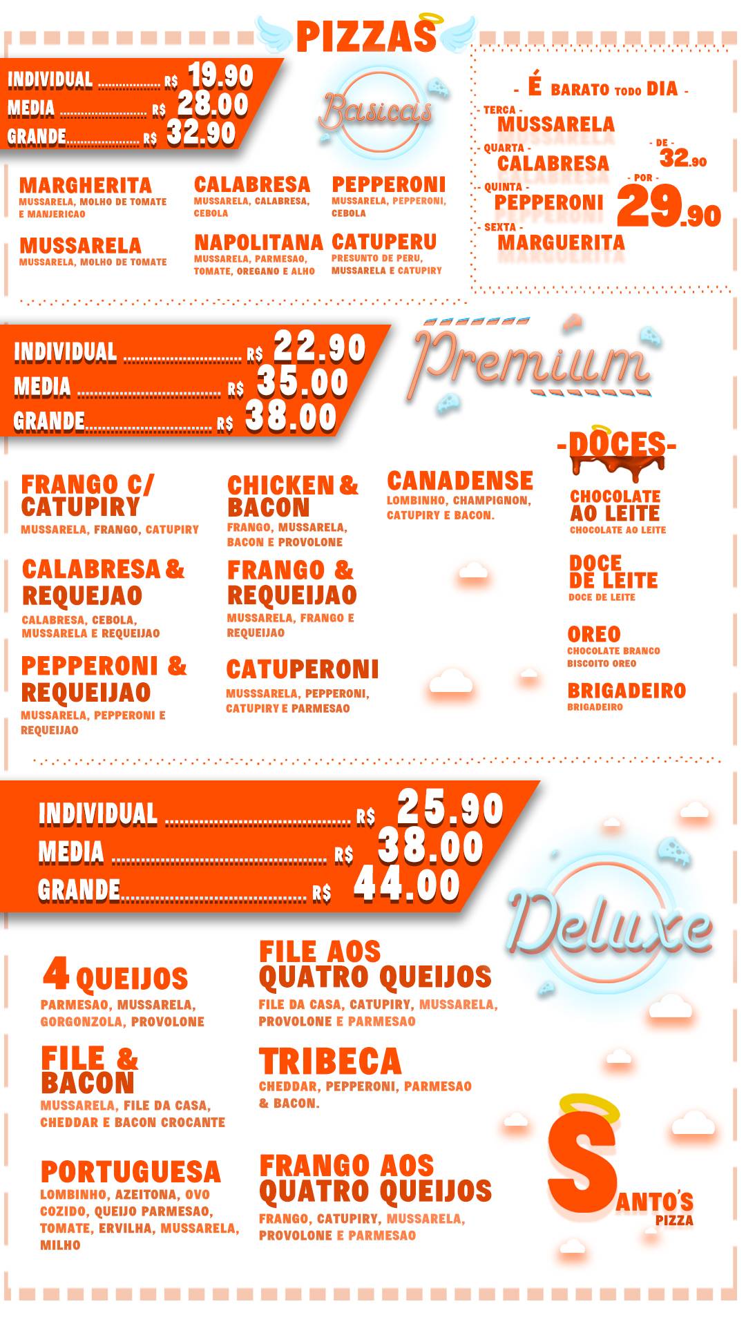 Menu em Santo's Pizza restaurante, Camacã
