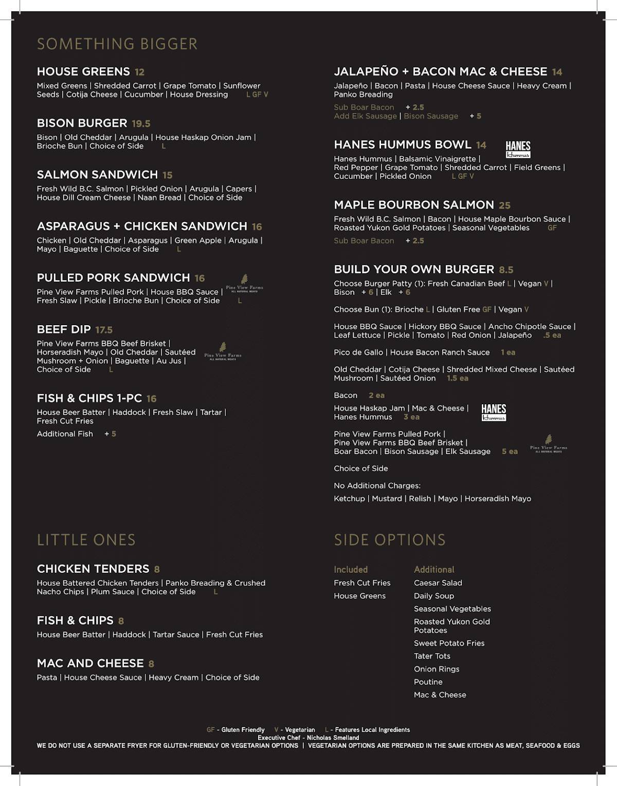 Menu at The Haines Mile Pub, Saskatoon, Meadows Pkwy #20