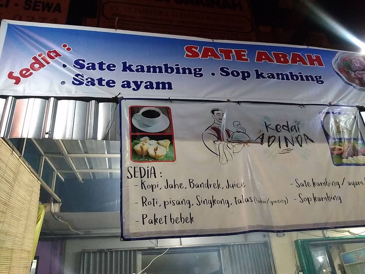 Menu at Sate Ayam, Sate dan sop kambing ABAH restaurant, Nagrak