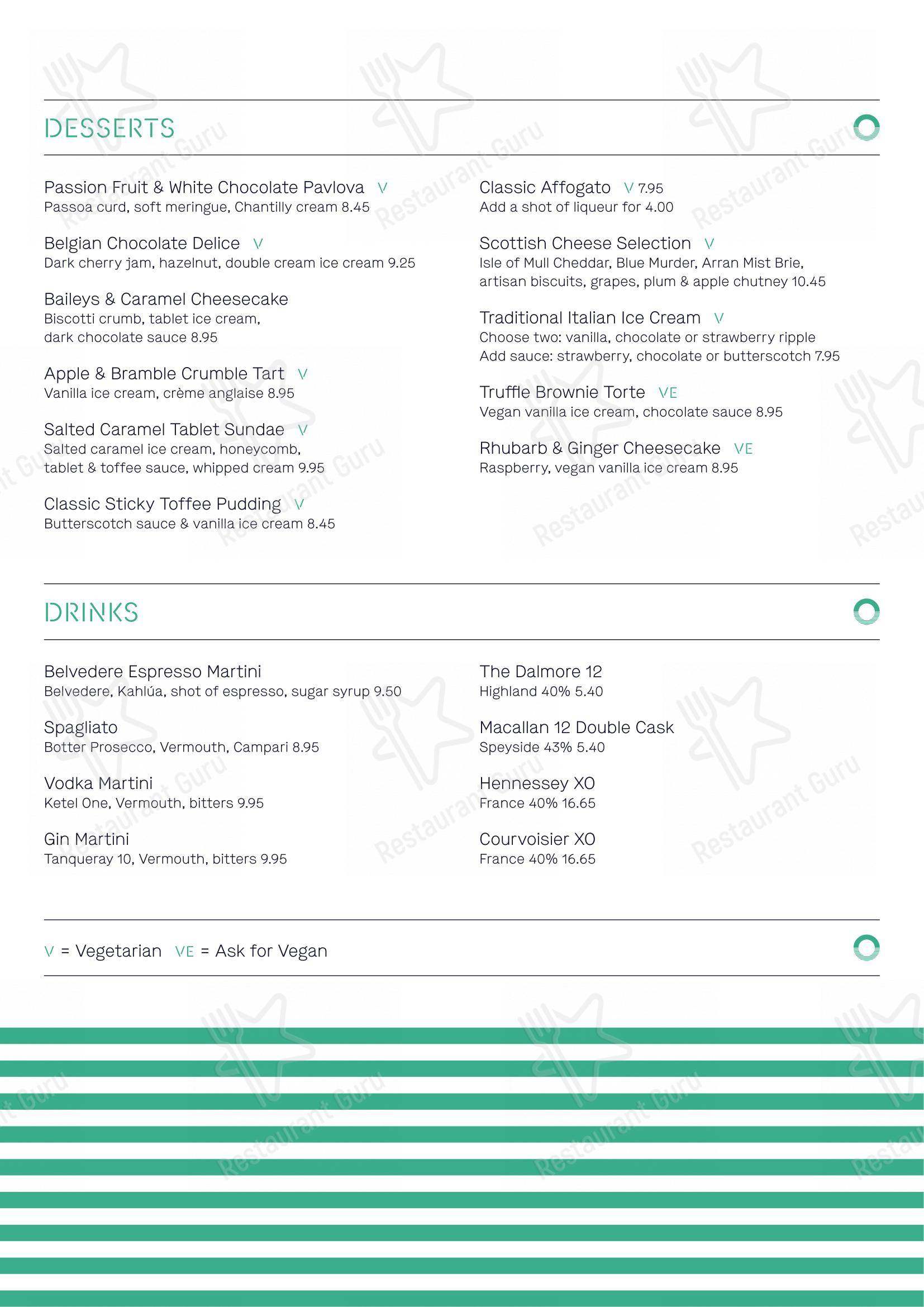 Menu at Scotts Bar & Restaurant, Largs, Largs Yacht Haven
