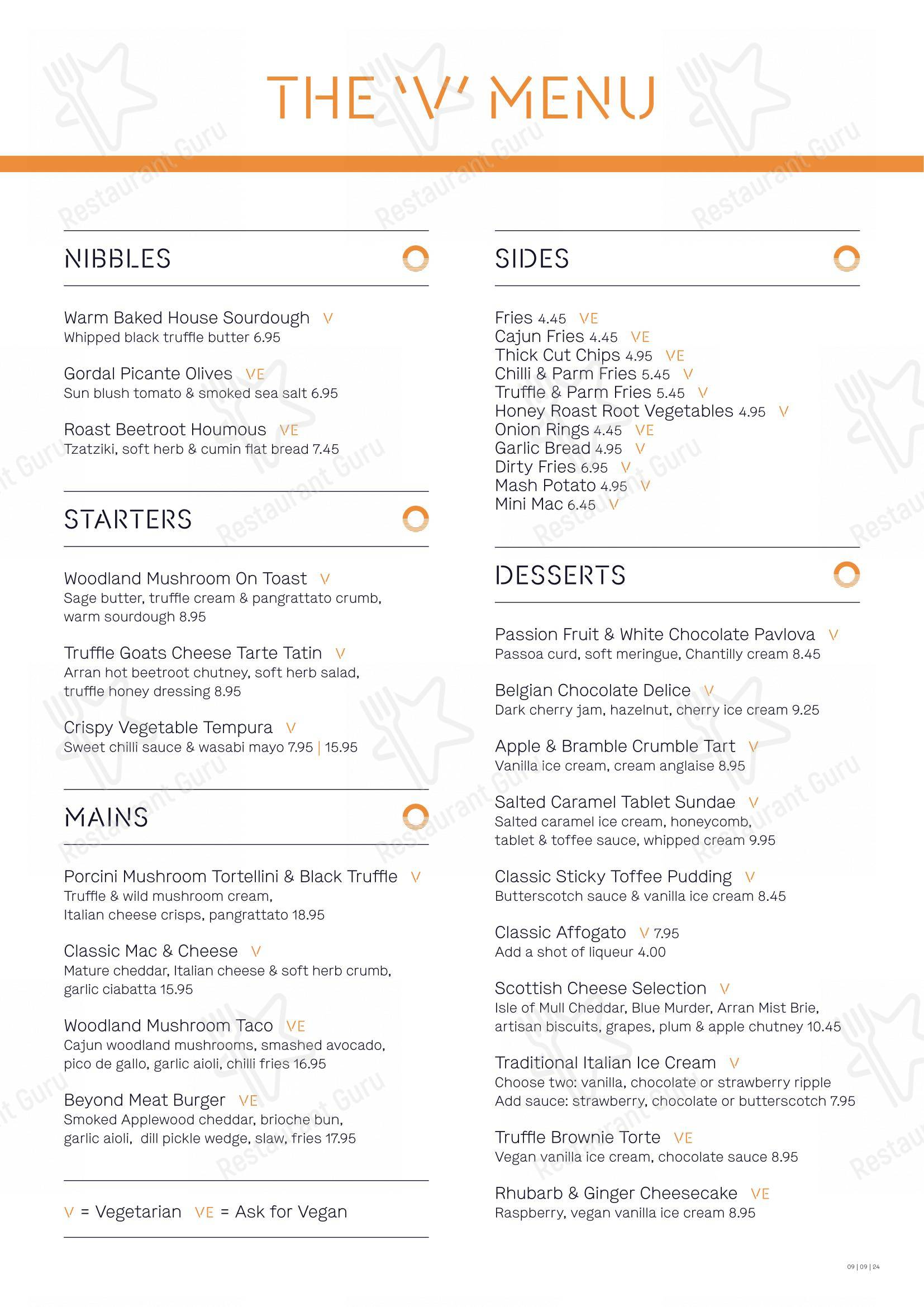 Menu at Scotts Bar & Restaurant, Largs, Largs Yacht Haven