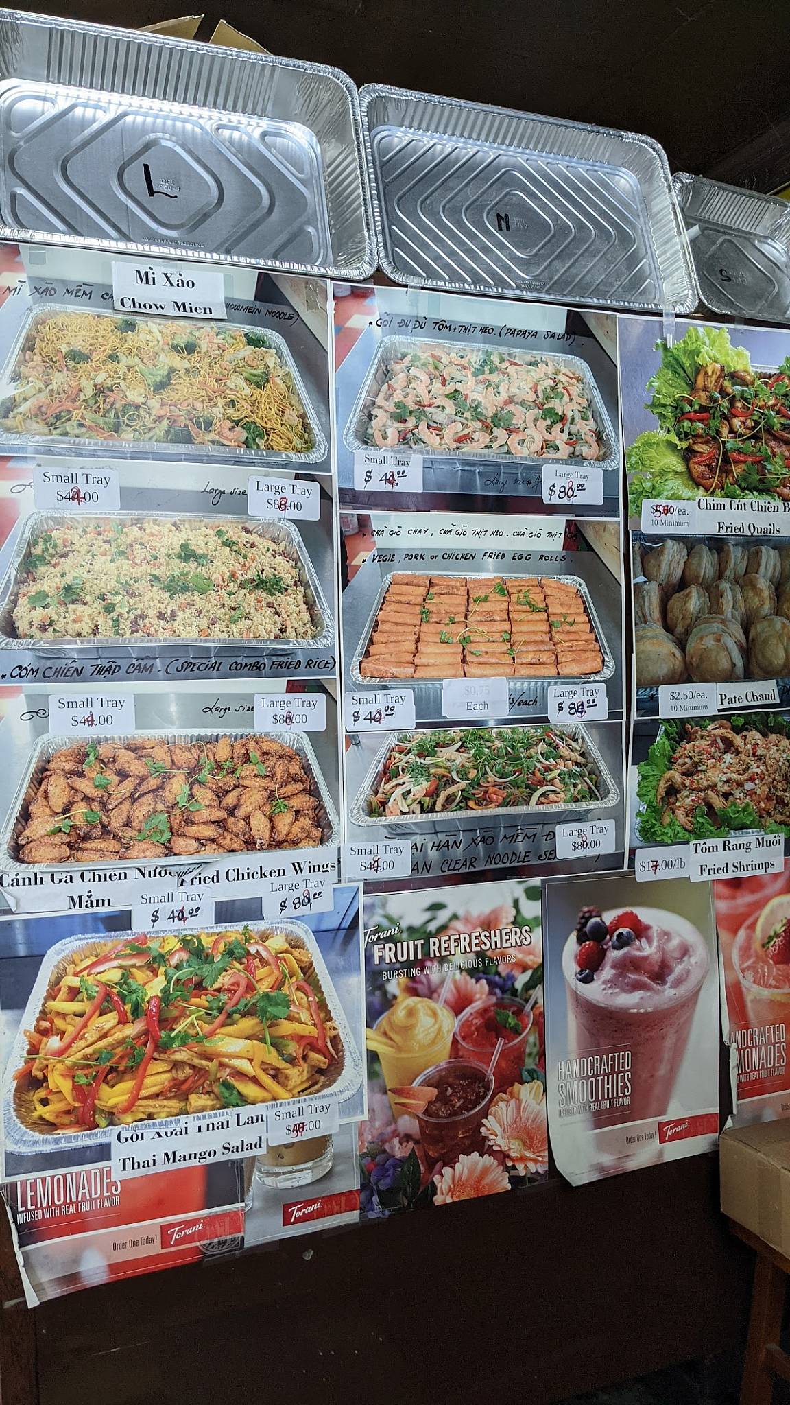 Menu at Tony's Bakery, Seattle