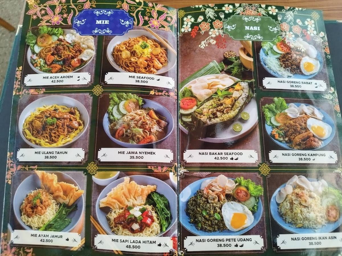 Menu at Aroem Restaurant & Ballroom, Semarang