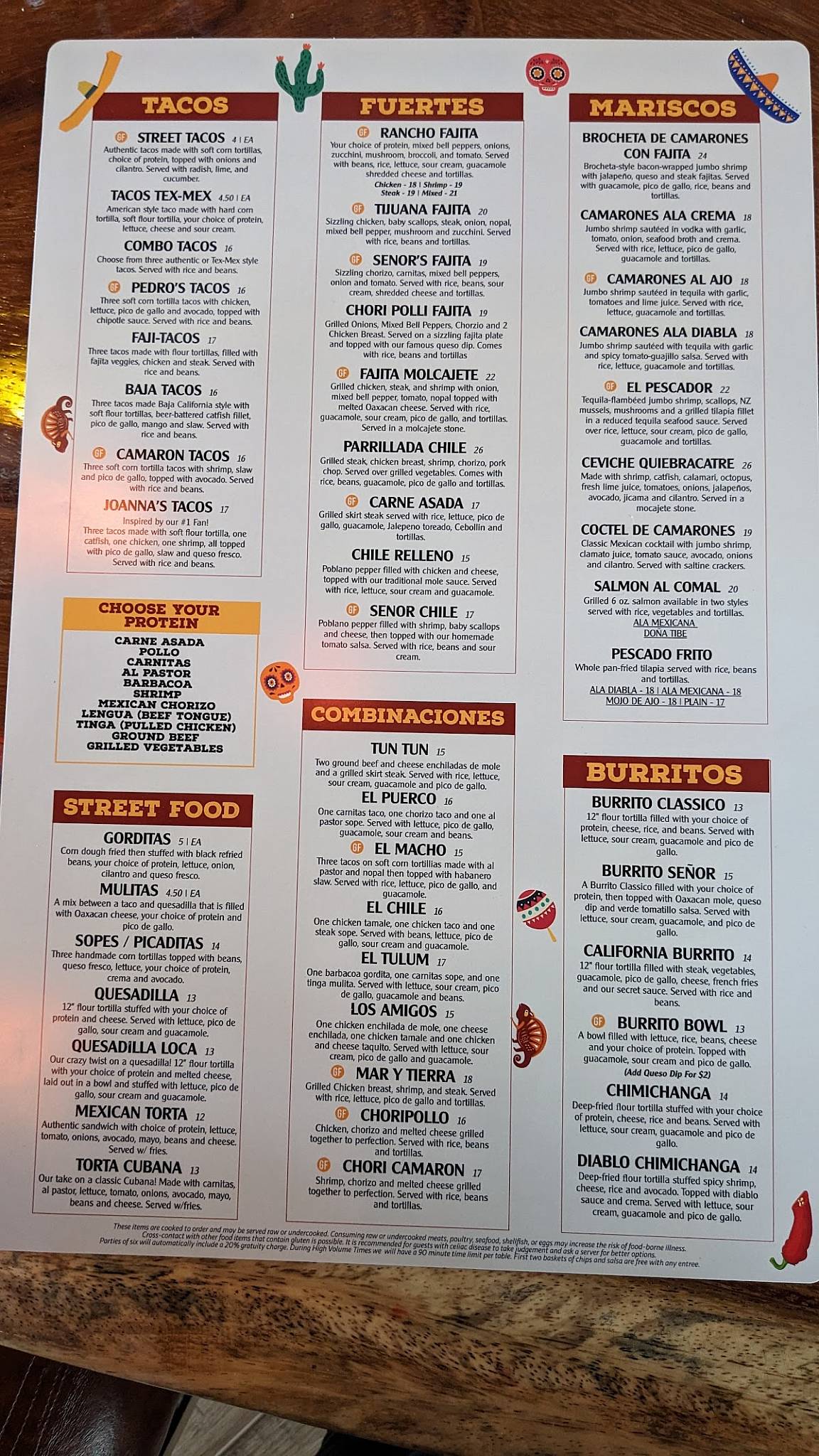 Menu at Senor Chile Cafe, Severna Park
